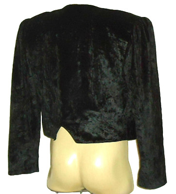 AZIZA EmbellishedBlackVelvetBoleroParty3/4SlvJacketSizeEuro40asNEW | eBay