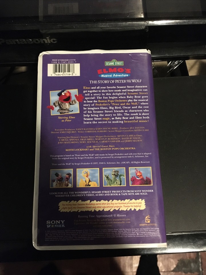 Sesame Street ELMO'S Musical Adventure 2001 VHS - Sony Wonder ...