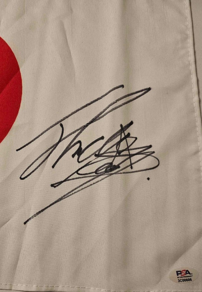 Jushin Liger Signed 12x18 Japanese Flag PSA COA New Japan Pro Wrestling ...