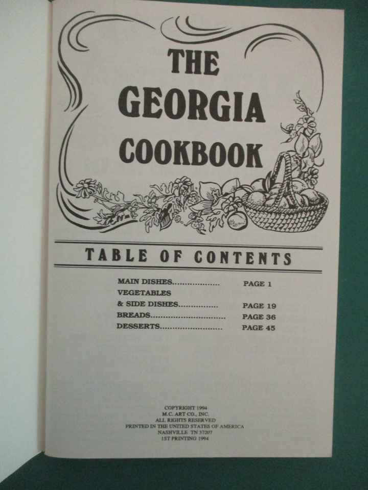 Cookbook Georgia Cook Booklet by Pearlie B. Scott 1994 | eBay