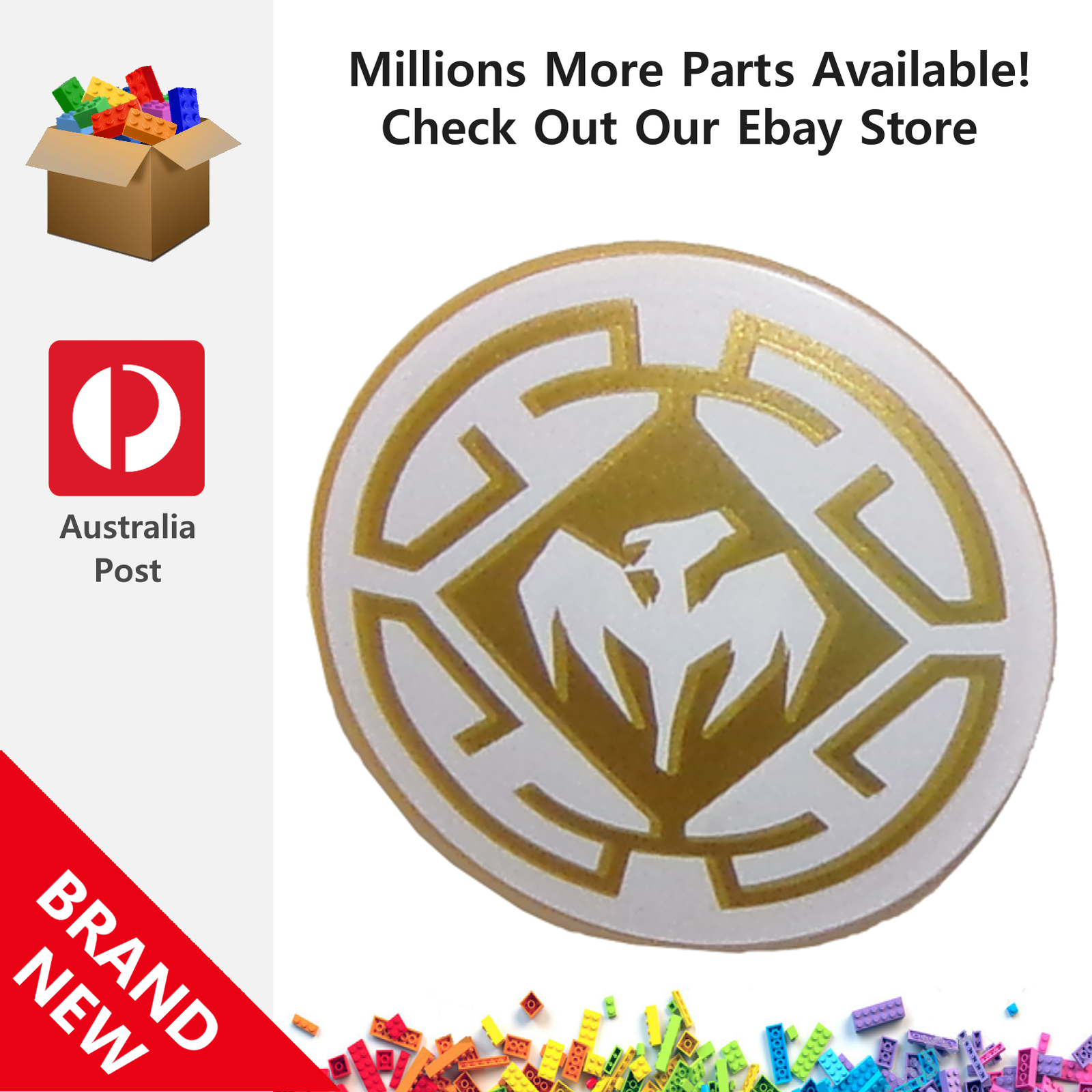 Genuine LEGO™ Gold Minifigure Shield Circular Convex Face 75902 6227761 ...