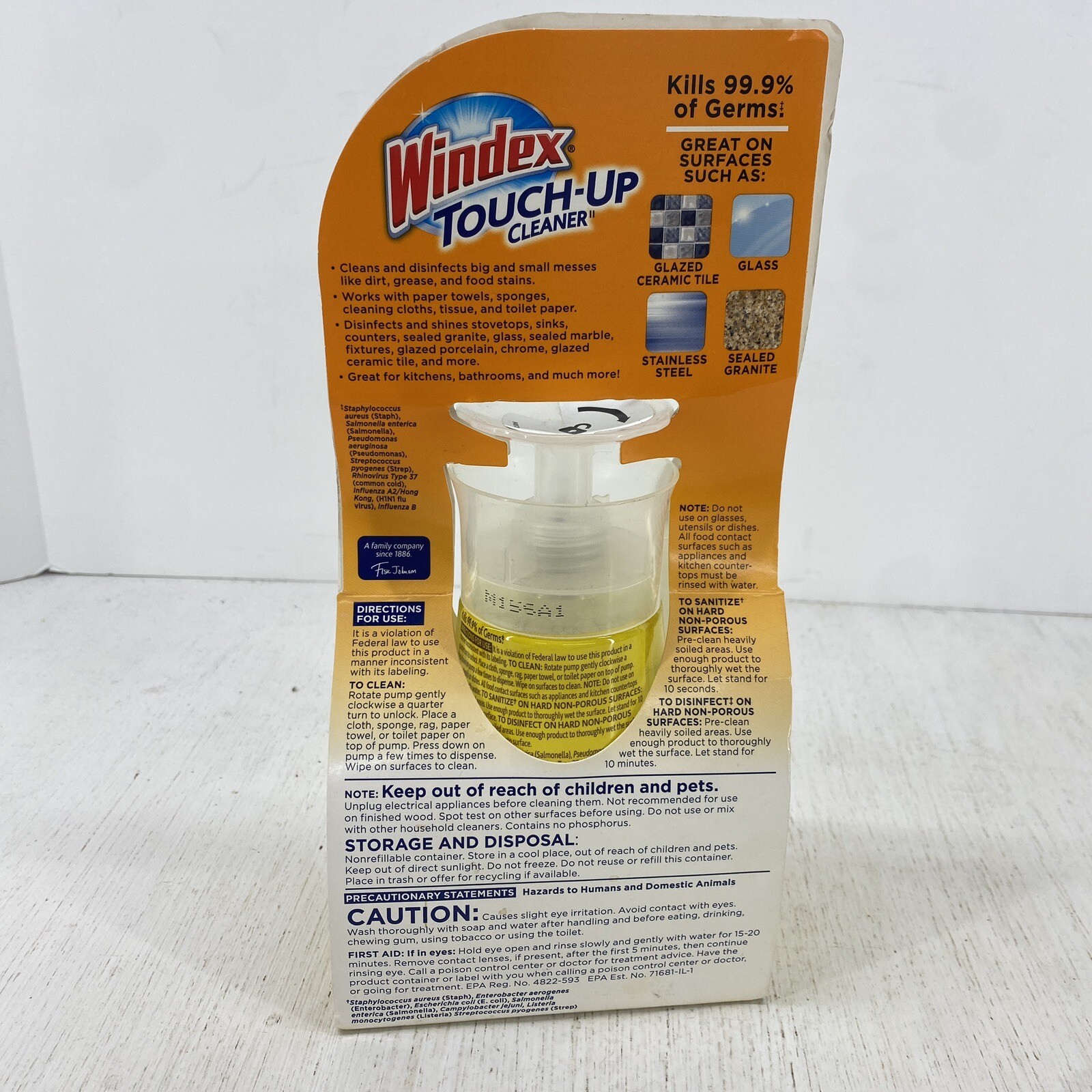 2 Windex Touch-Up Cleaner Antibacterial Glistening Citrus (10oz Each ...
