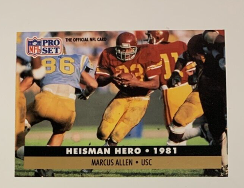 NFL MARCUS ALLEN Raiders 1991 Pro Set Heisman Hero 1981 Trojans Trading ...
