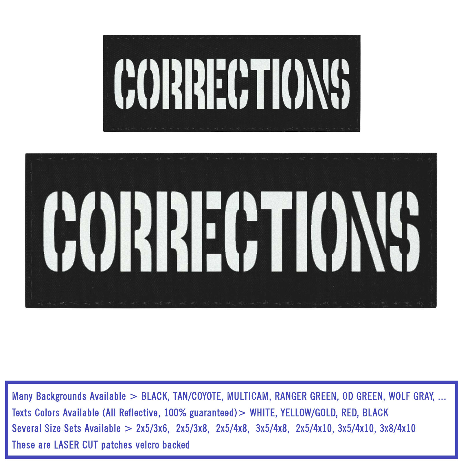 Bundle Set 2 Corrections Reflective Patches Plate Carrier Correctional ...