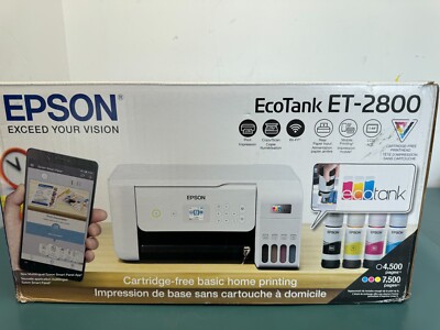 Epson EcoTank ET-2800 Color Inkjet All-In-One Printer - White ...