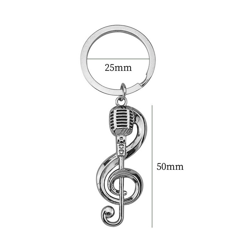 New Music Headset Keychain Microphone Guitar Key Ring Singer Key Chains ...