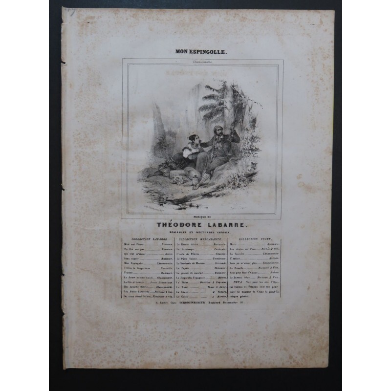 MONIOT Eugène Rêve d'amour Chant Piano ca1850 | eBay UK