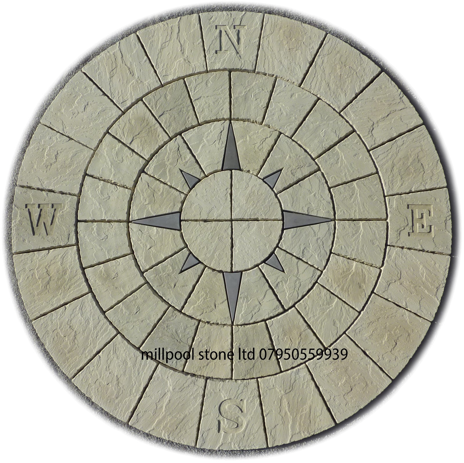 2.56M NAUTICAL COMPASS ROTUNDA CIRCLE PAVING SLABS ( DELIVERY ...