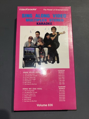 SING ALONG VIDEO Karaoke VHS NEW 1991 Volume 836 Multiplex Stereo NEW ...