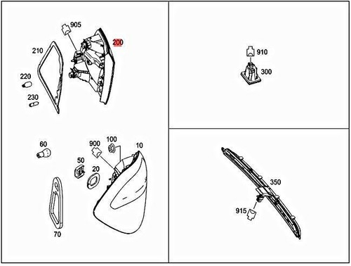 Genuine MERCEDES X166 GL-CLASS GLS Tail Light Rear Lamp Left 1669060702 ...