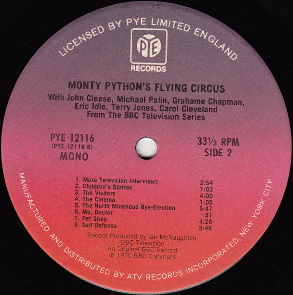 Monty Python, Monty Python's Flying Circus, (LP, Mono, RE), VG ...