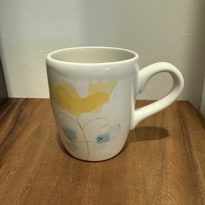 Threshold Coffee Mug Botanical Blue And Yellow Flowers | eBay