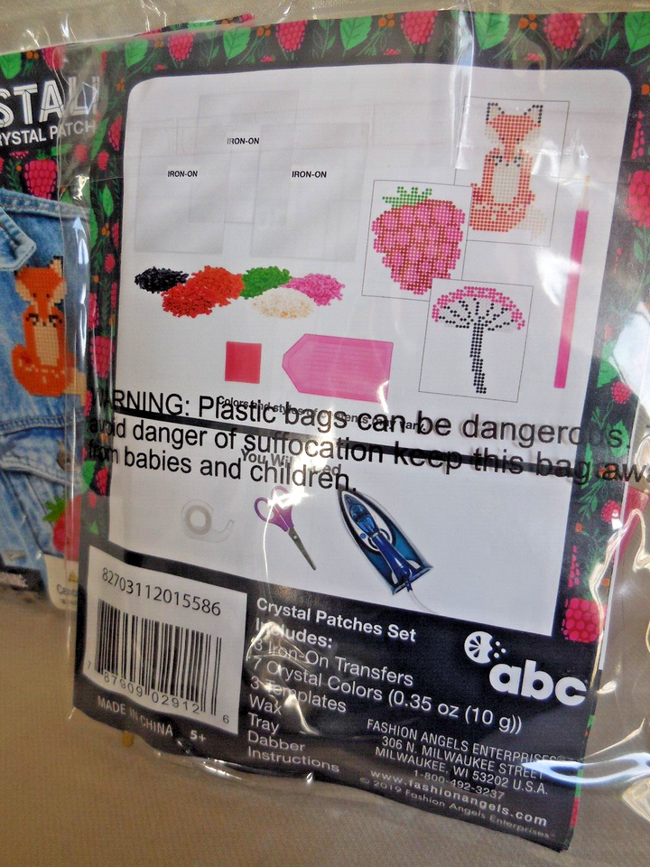 5 Crystalize It Iron On Kit Patches Fox Mushroom Raspberry 7 Crystal ...