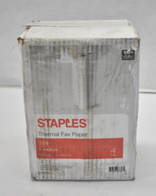 Staples Thermal Fax Paper 4 Rolls Pack 1" Core x 164' L x 8-1/2" W ...