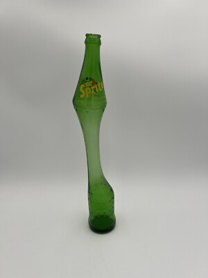 Vtg Enlongated Sprite Bottle Art Glass 16.5" Tall Decor Piece, Flower ...