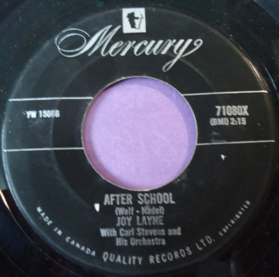 JOY LAYNE ~ After School / You Gave Me Wings To Fly ~ 45rpm Record in ...