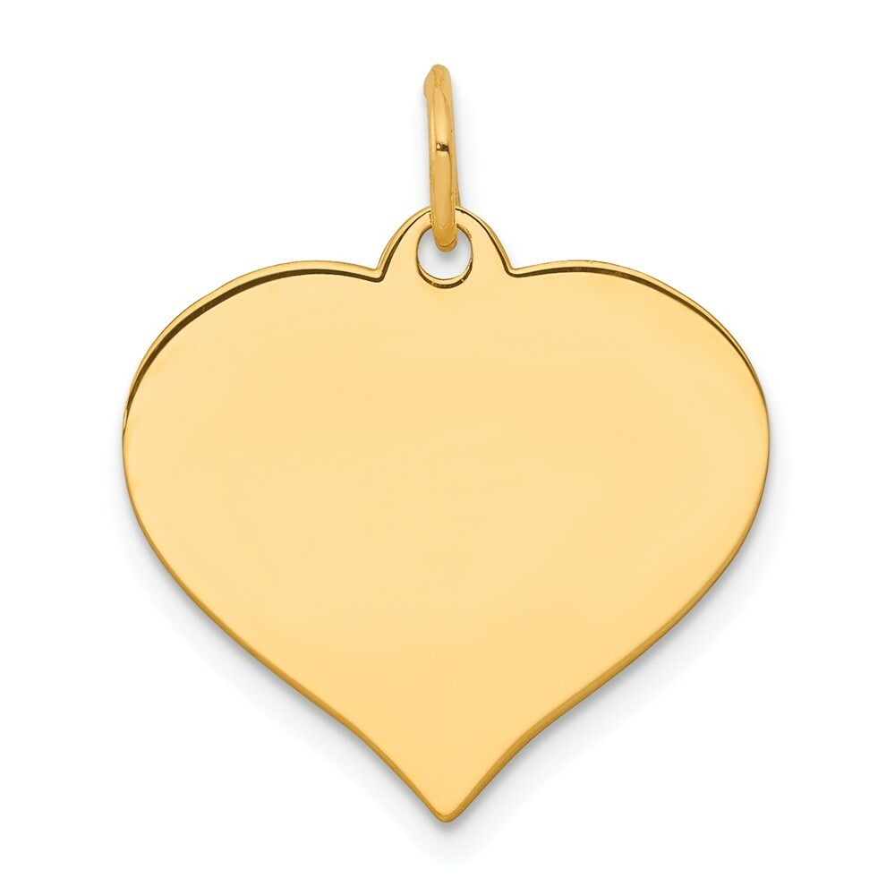 10k 10kt Yellow Gold Heart Disc Charm Pendant 22 mm X 19 mm | eBay