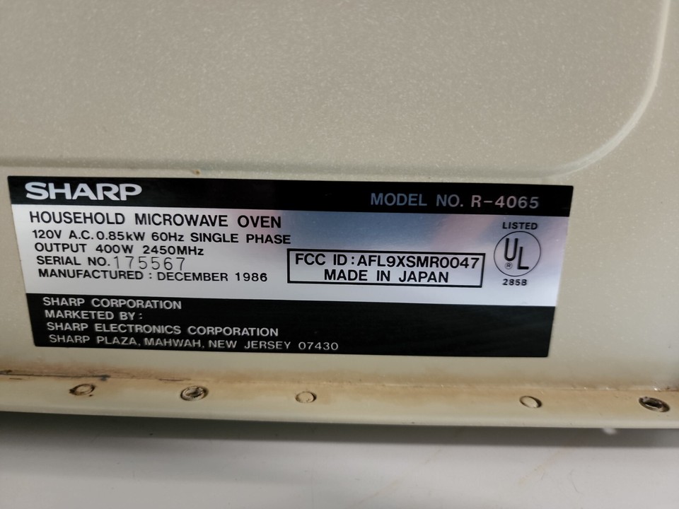 Sharp Half Pint Small Dorm Microwave Oven Model R-4065 Tested Works | eBay