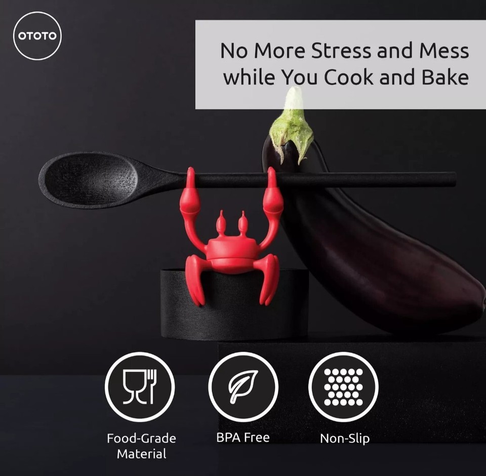 Red The Crab Spoon Utensil Holder & Steam Releaser + Lobster Salt ...