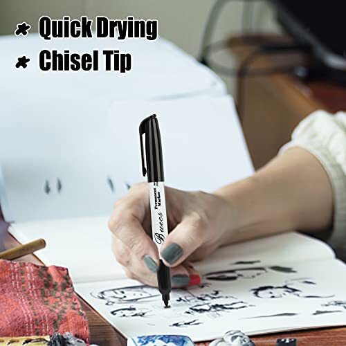 Permanent Markers, 80 Count Black Permanent Markers, Fine Point ...