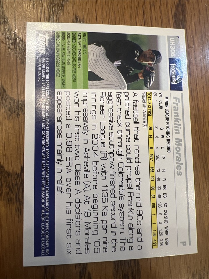 2005 Topps Update First Year/ Franklin Morales Colorado Rockies | eBay