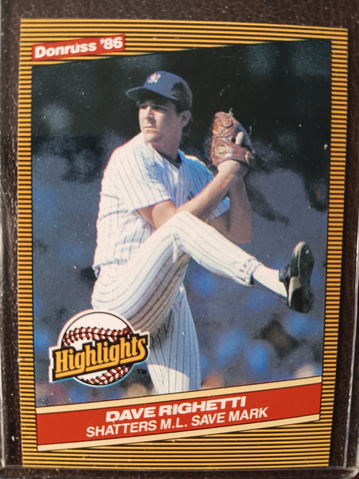 DAVE RIGHETTI NEW YORK YANKEES 1986 DONRUSS HIGHLIGHTS BASEBALL CARD ...