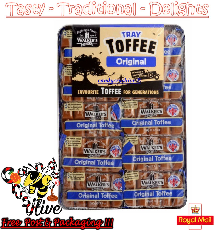 Walkers Nonsuch Toffee Original Toffee Tray Bars 100g - 10 pack ...