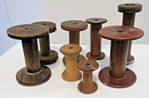 Vintage Wood & Metal Spools Various Sizes Lot of Eight (8) | eBay