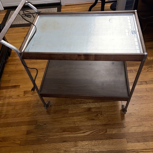 Vintage MCM Salton Hotray Food Warmer H-958W 2 Tier Wood Accent Cart ...