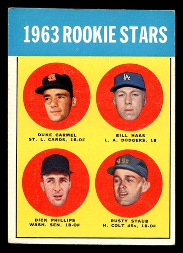1963 Topps #544 Duke Carmel/Bill Haas/Dick Phillips/Rusty Staub 1963 ...