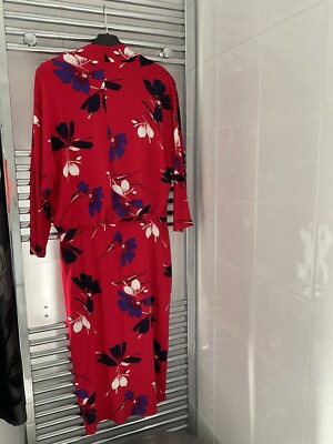 phase eight Long Sleeve Floral red dress size 14 | eBay UK