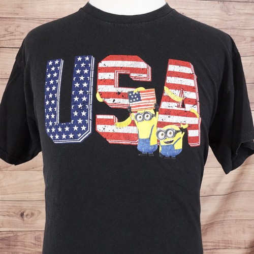 MINIONS USA LOGO BLACK CARTOON TSHIRT SIZE XL | eBay