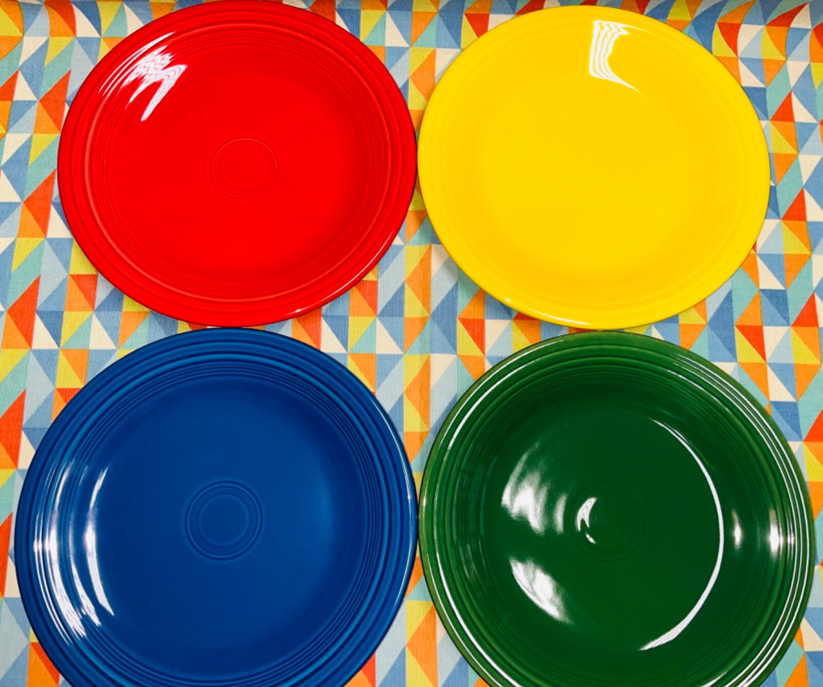 NEW BRIGHT MIX SET 4 FIESTAWARE 10.5" MIXED COLOR DINNER PLATES FIESTA ...