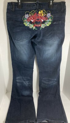 AKDMKS women size 11/12 Embroidered "On the Money" with flowers Dark ...