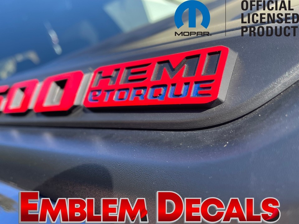 RAM 1500 DT "1500 HEMI ETORQUE" SPORT Hood Emblems Overlay Decal 21 ...