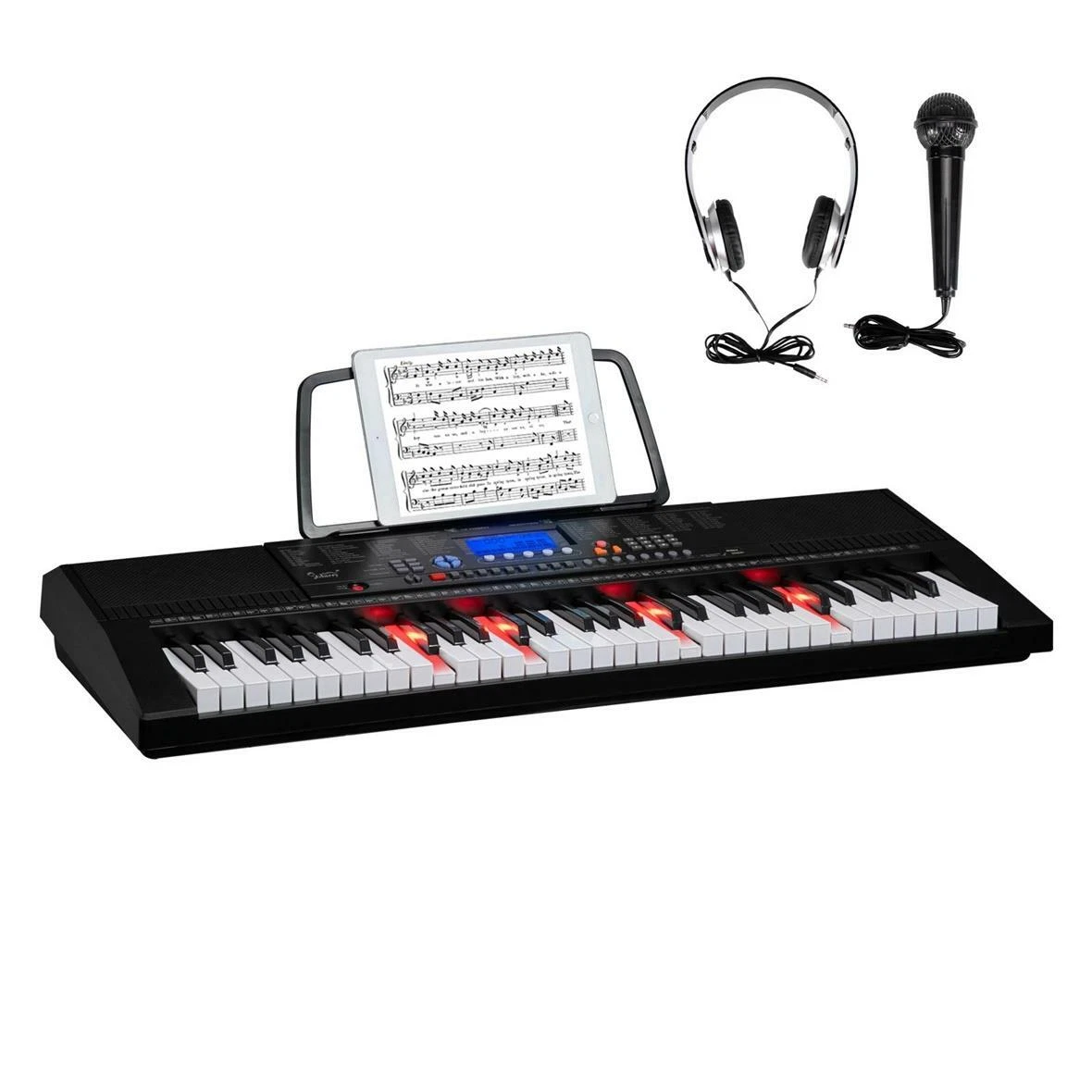 61-Key Beginners Electronic Keyboard Piano Set W/ Lighted