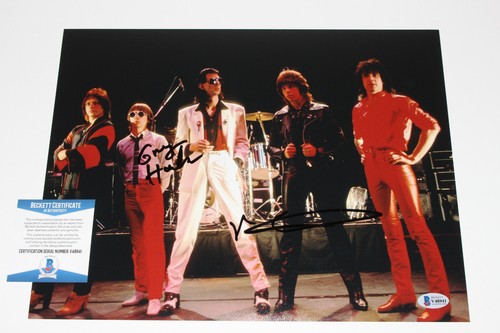 THE CARS RIC OCASEK & GREG HAWKES SIGNED BAND 11x14 PHOTO PROOF BECKETT ...