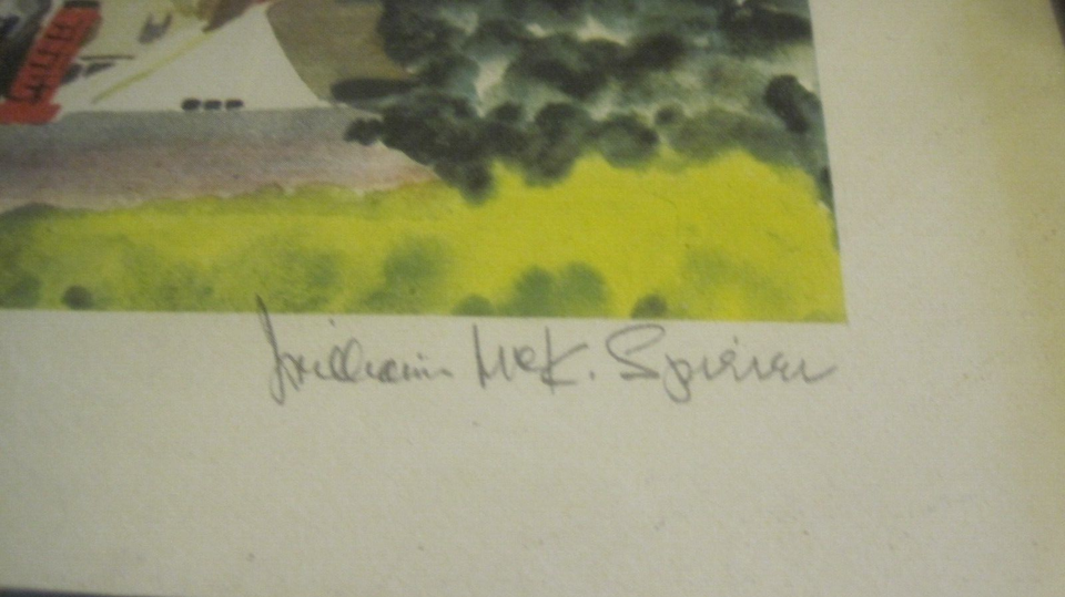 WILLIAM MCK SPIERER FRAMED WATERCOLOR PRINT TITLED TRANQUILITY SIGNED ...