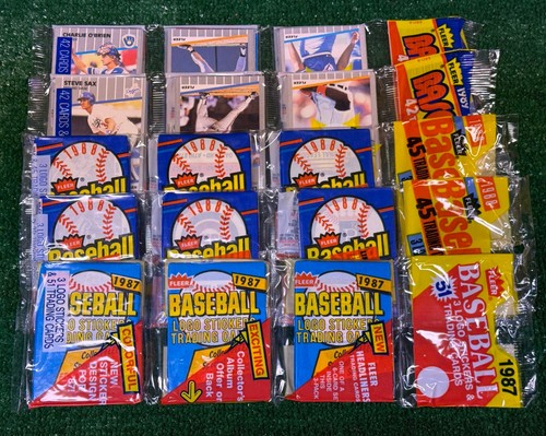 LOT OF (5) 1987, 1988, 1989 FLEER BASEBALL UNOPENED CELLO WAX RACK ...