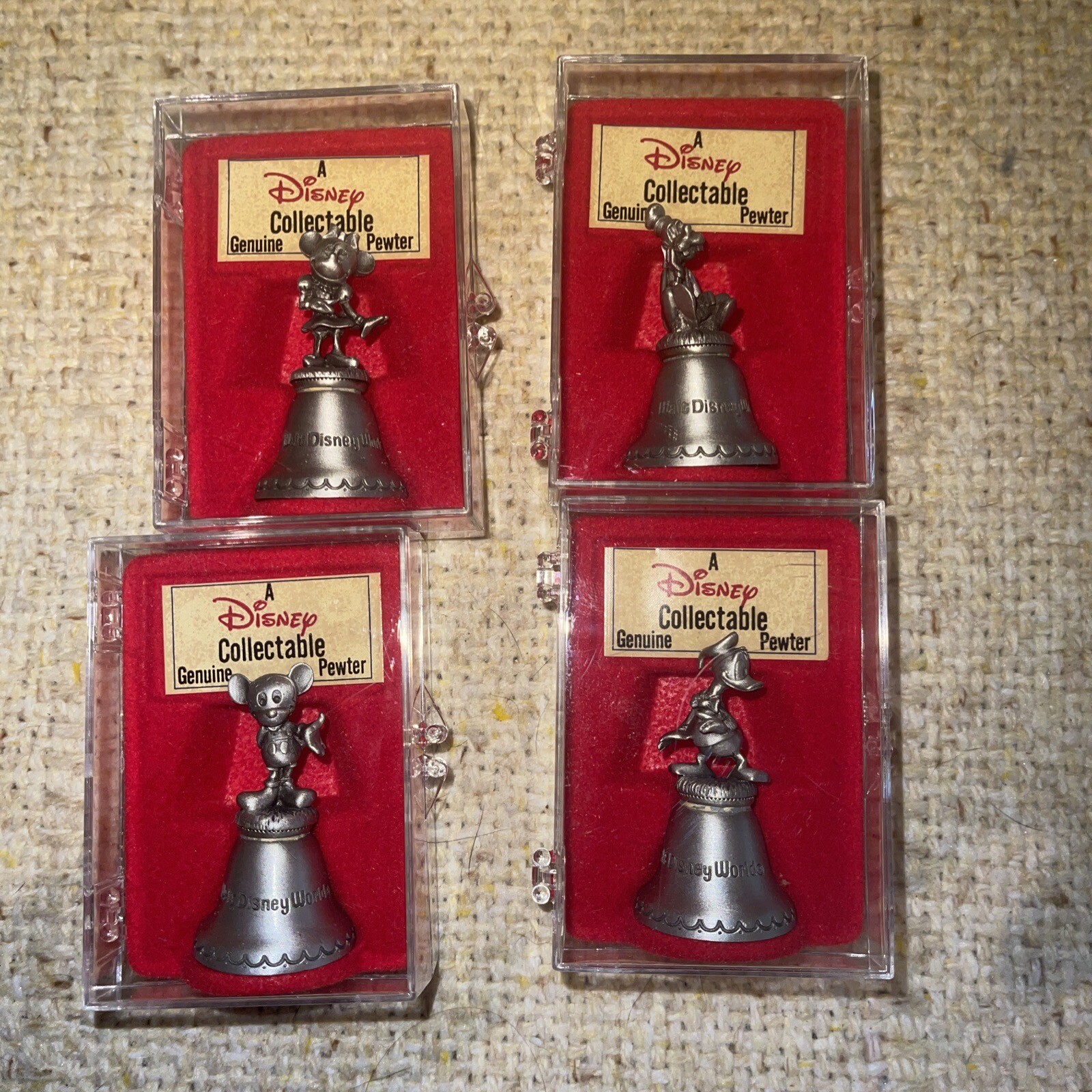 Disney NE Collectors Society Silver Plated Pewter Bells Lot of 4 ...