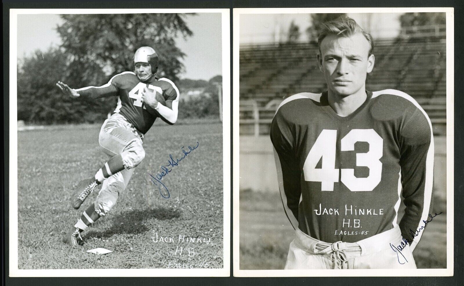 1943-45 PHILADELPHIA EAGLES 5 AUTOGRAPHED SIGNED TYPE 1 PHOTOGRAPHS JACK HINKLE | eBay