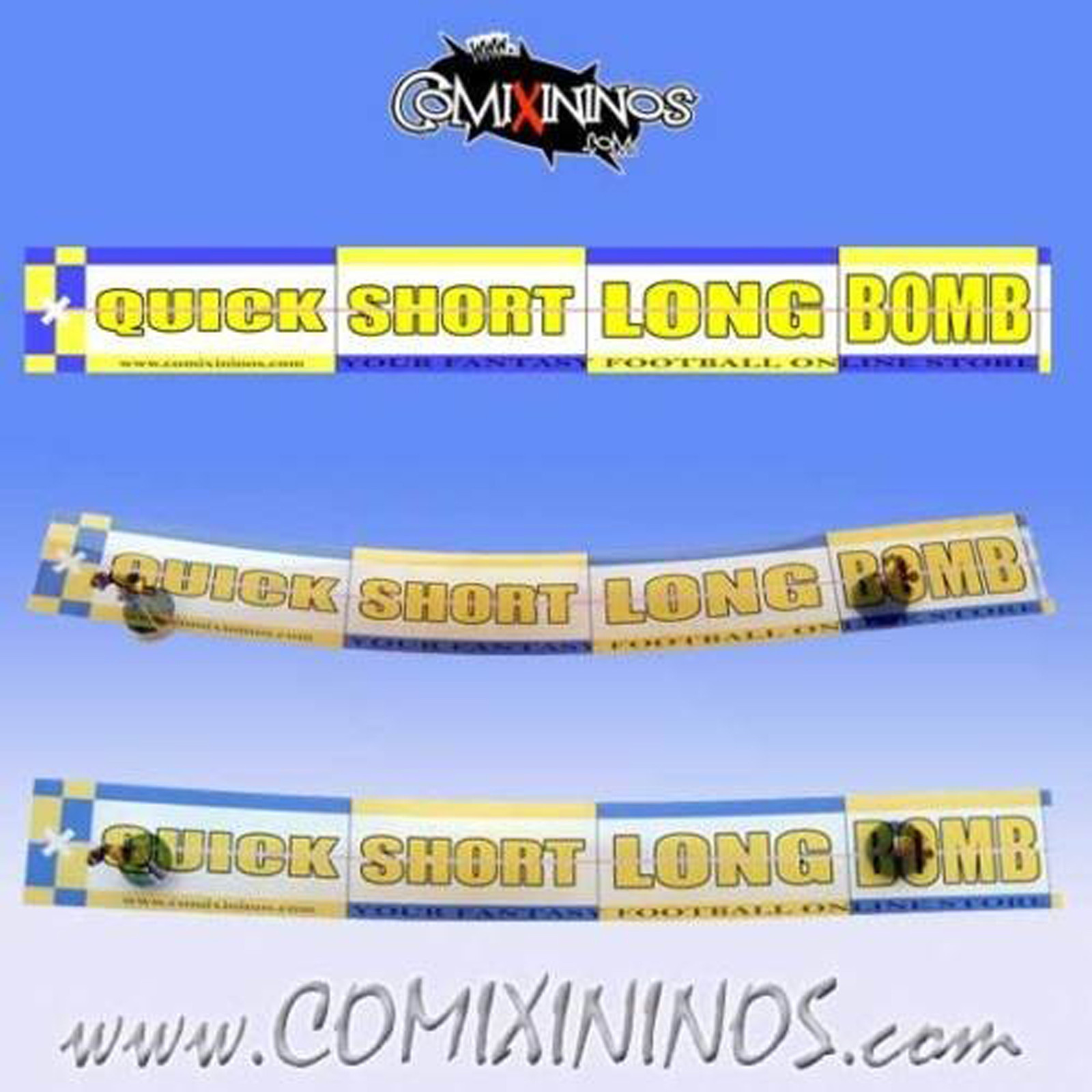 Fantasy Football - 34mm RANGE RULER 1mm Thick YELLOW BLUE ENGLISH for ...