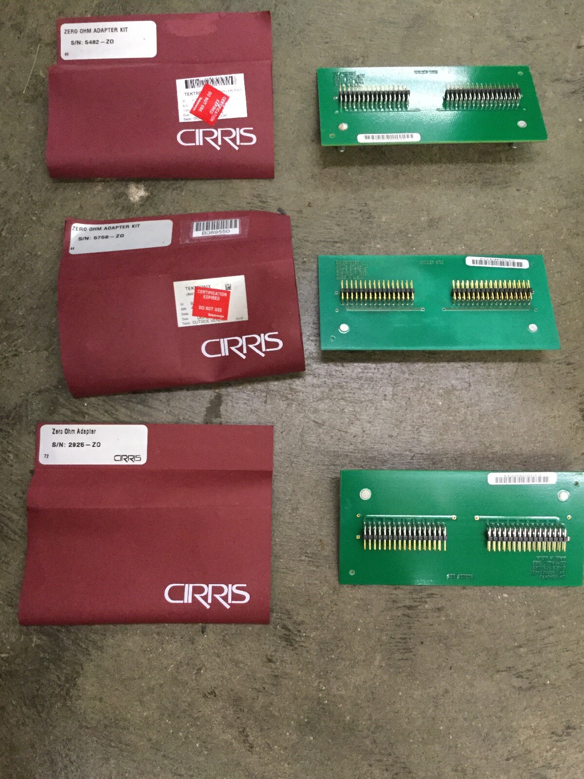 3 Cirris AW17-18502-02E Zero OHM Adapters Cert. EXPIRED | eBay