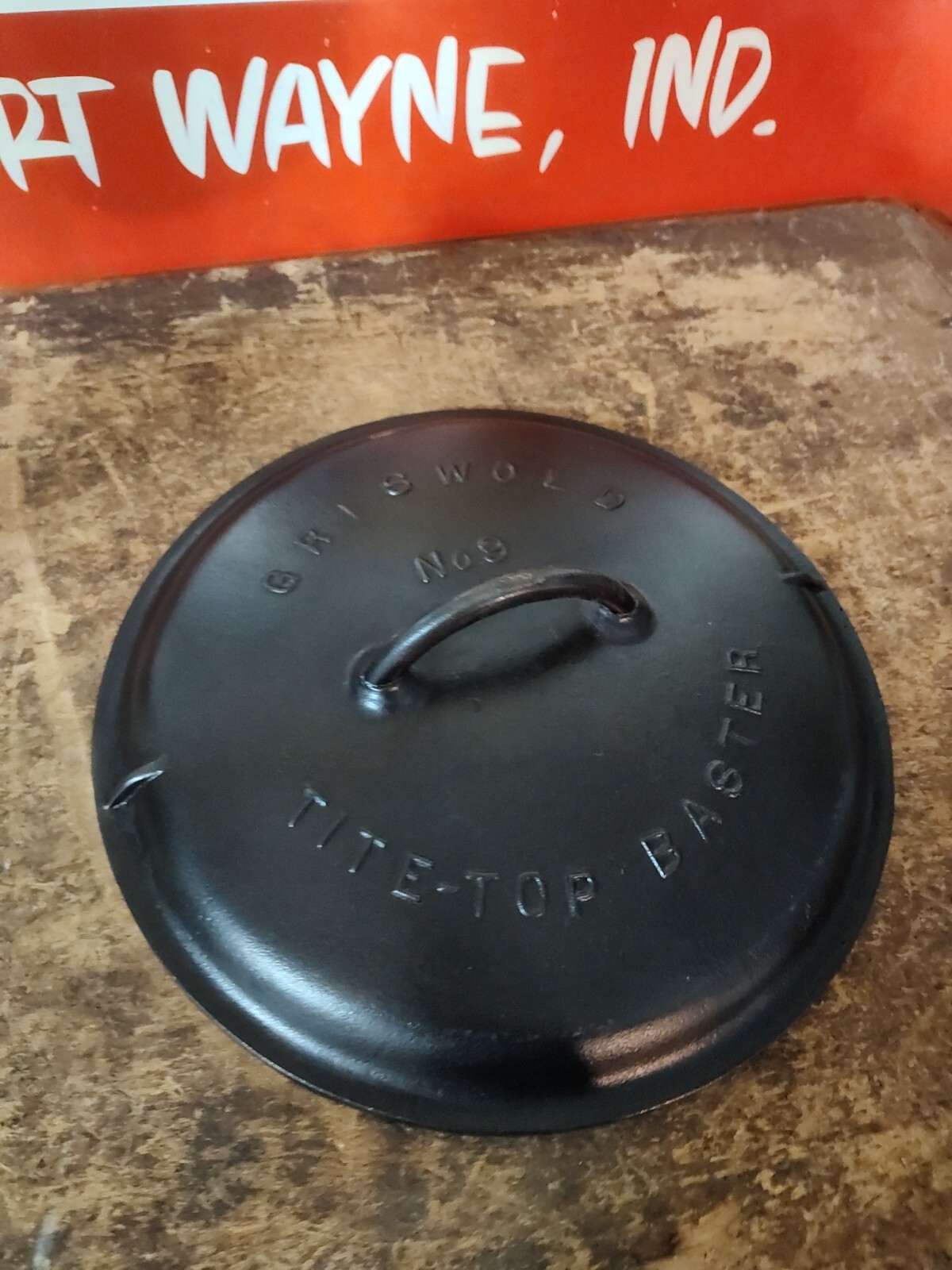 "Fully Restored" GRISWOLD #9 Cast Iron Dutch Oven Lid Slant Logo ...