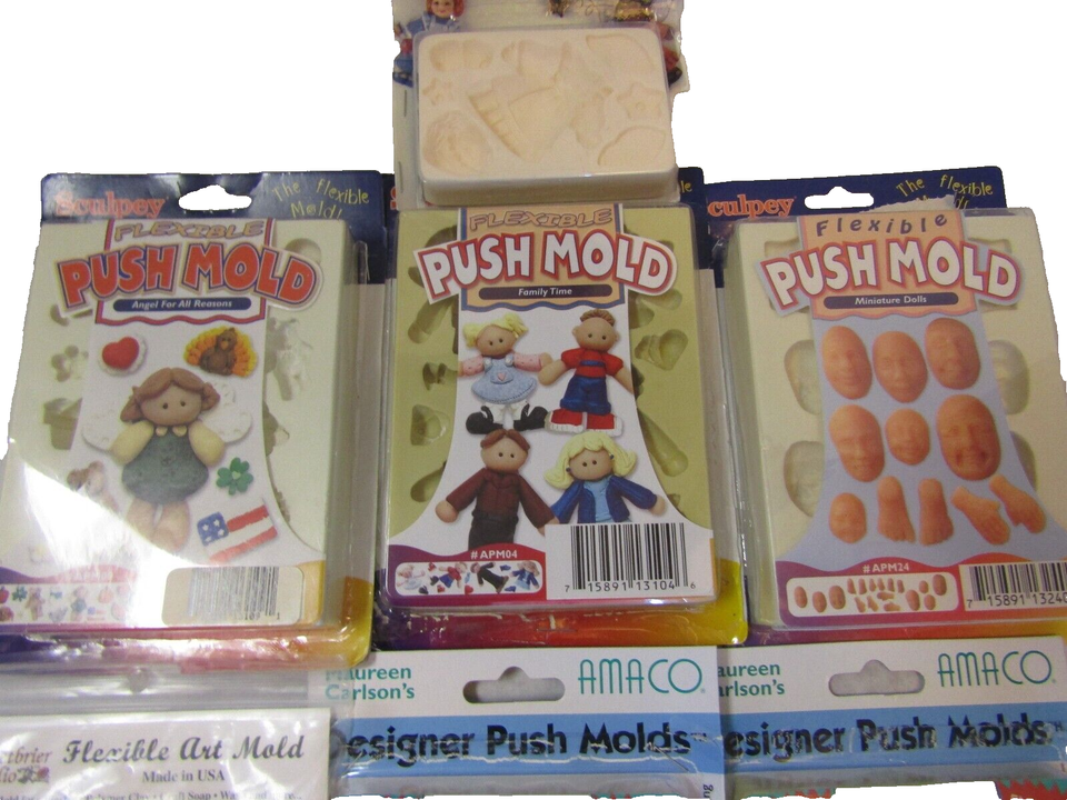 Push Molds Flexible Assorted Lot of (7) Craft Supplies - Lightly Used ...