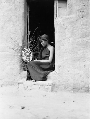 8" x 10" 1908 TITLE: Hopi basket weaver / Frederick I. Monsen photo | eBay