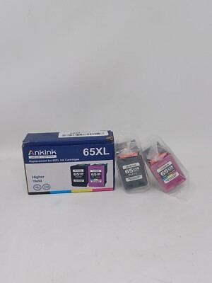 2 Pk Black Color 65XL Ink Cartridge For HP Deskjet 2600 2652 2636 ENVY ...