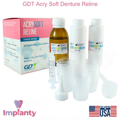 GDT Soft Reline Denture Tissue Conditioner Material Full Kit Dental ...