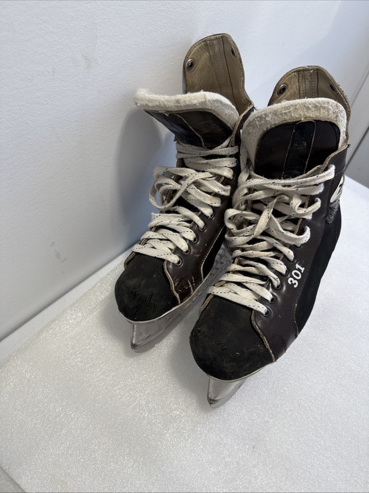 RARE DAOUST 301 NATIONAL CLEAR TUUK holder skates size 8 brown/black | eBay