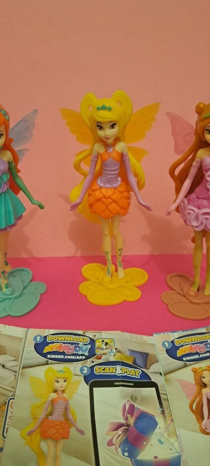 Winx Club Bloom Stella Flora Enchantix Figure Kinder Maxi Gran Sorpresa ...